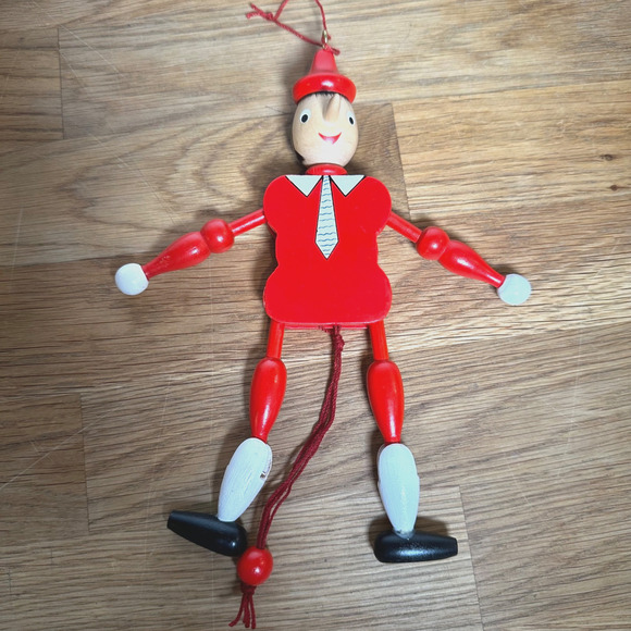 Unbranded | Holiday | Vintage Wood Pinocchio Pull String Puppet Toy ...